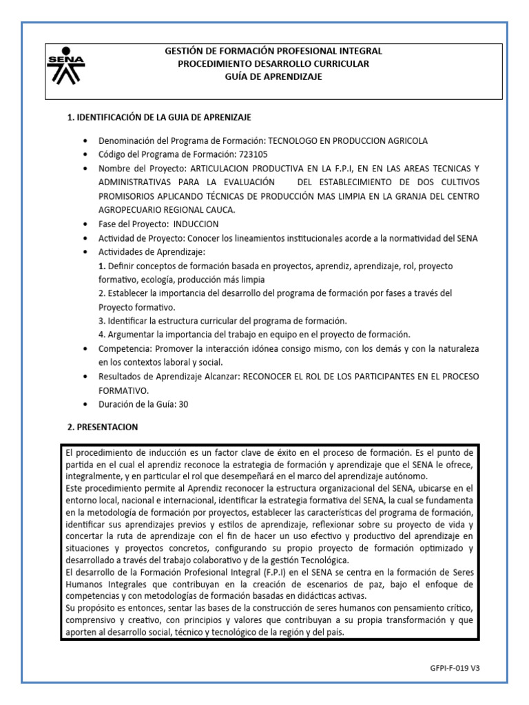GFPI-F-019 - Formato - Guia - de - Aprendizaje | PDF | Aprendizaje | Evaluación