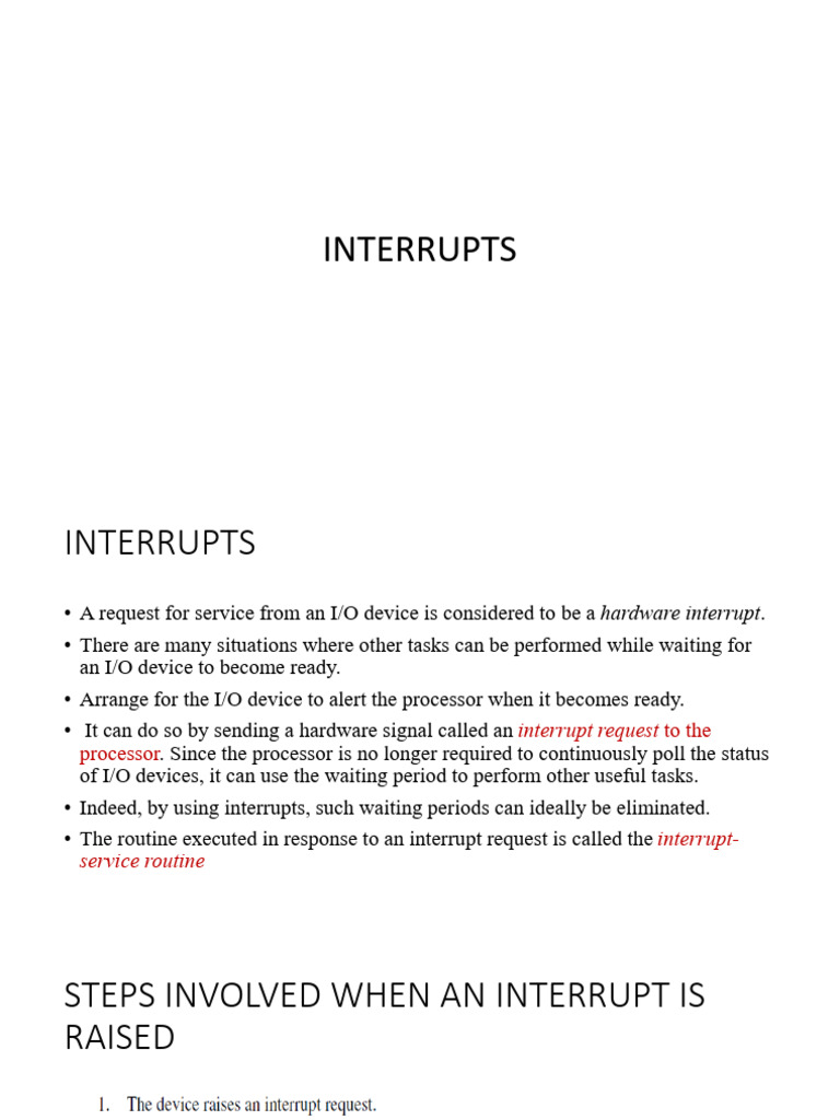 Interrupts | Download Free PDF | Central Processing Unit | Computer Hardware