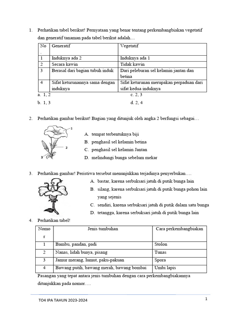 Soal IPA Kelas 4 2023-2024 | PDF