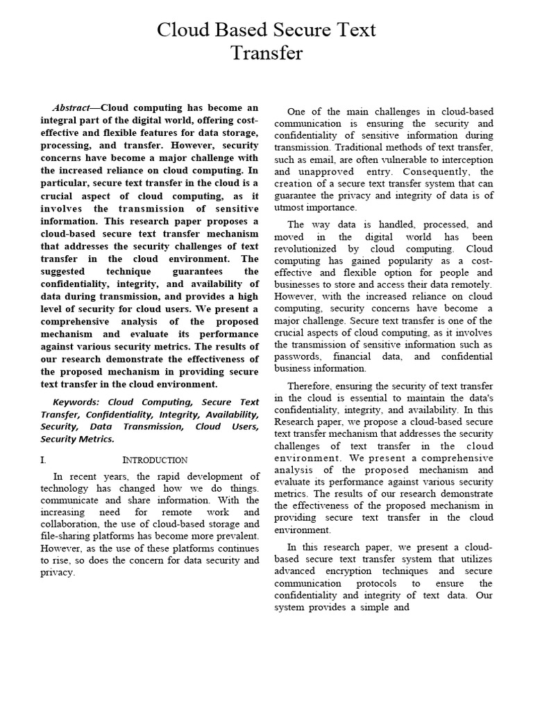 Research Paper | PDF | Encryption | Cloud Computing