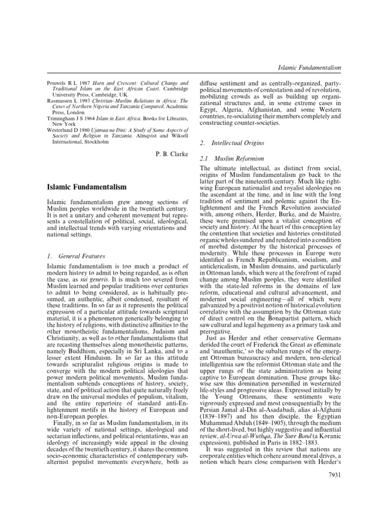 Islamic Fundamentalism: 2. Intellectual Origins | PDF | Rationality ...