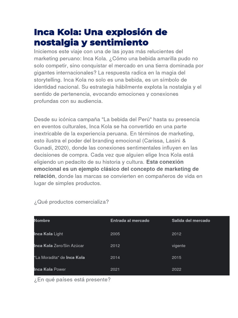 Inca Kola | PDF