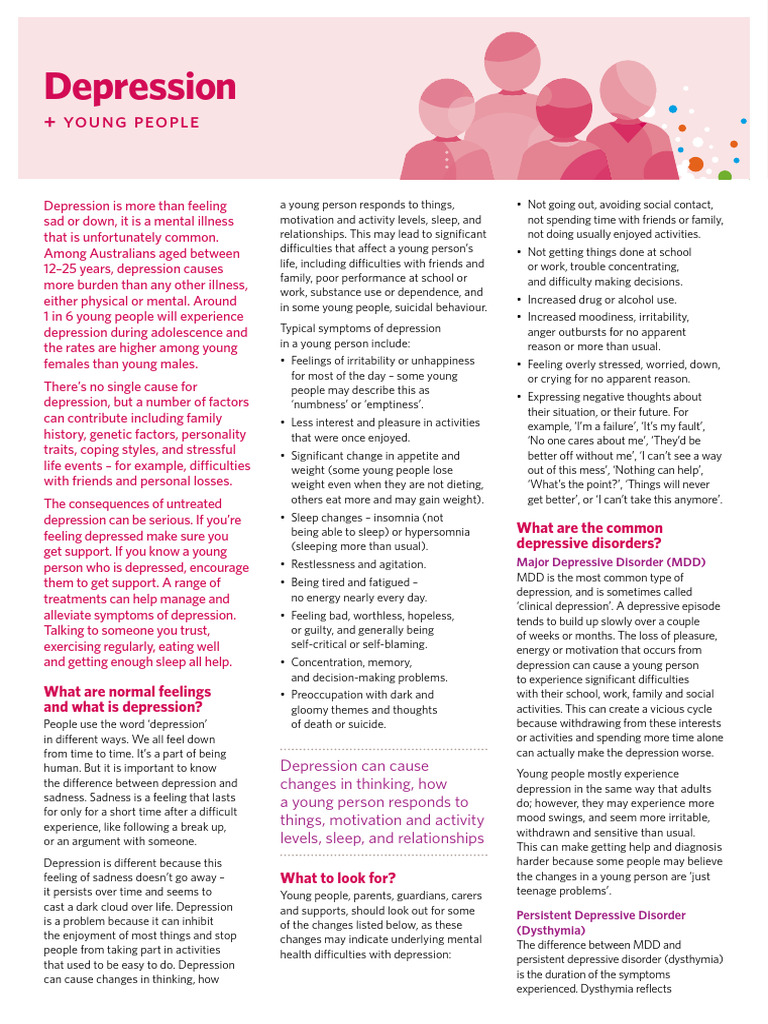 Orygen Depression Yp Factsheet | PDF | Major Depressive Disorder ...