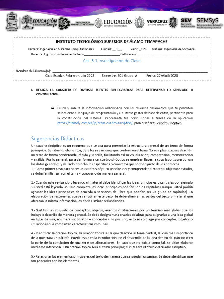 Inv 3.1 Ing SW | PDF | Software | Ingeniería de software