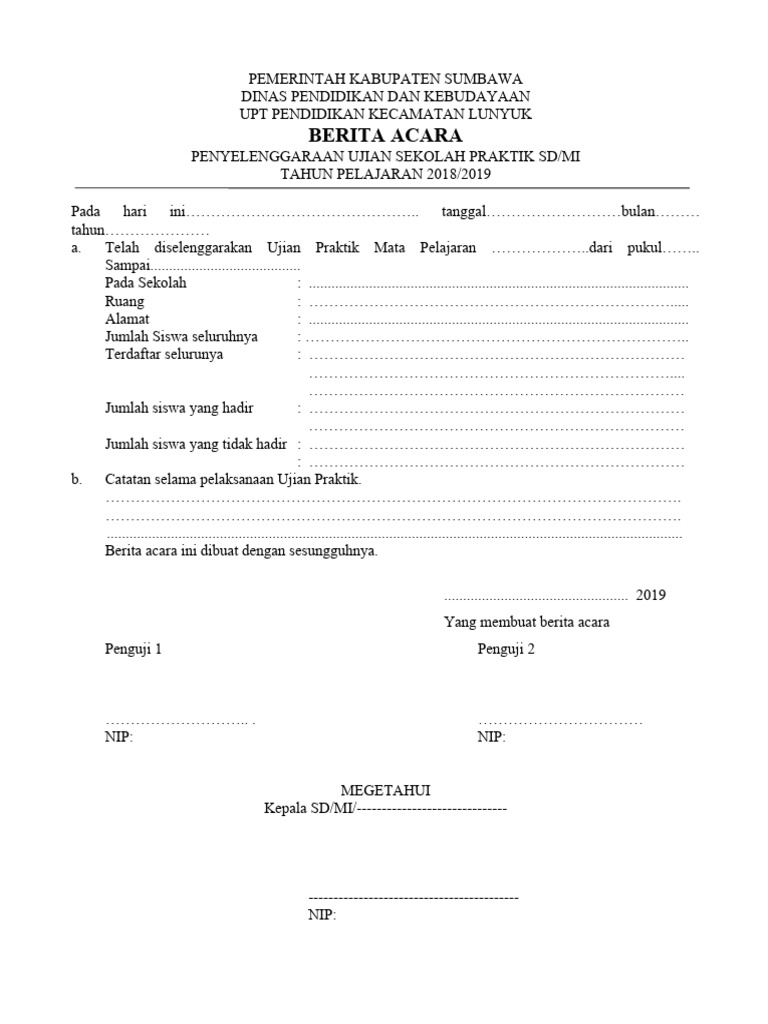 Berita Acara - Daftar Hadir | PDF