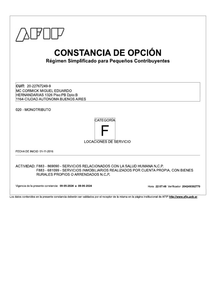 AFIP - Administración Federal de Ingresos Públicos | PDF