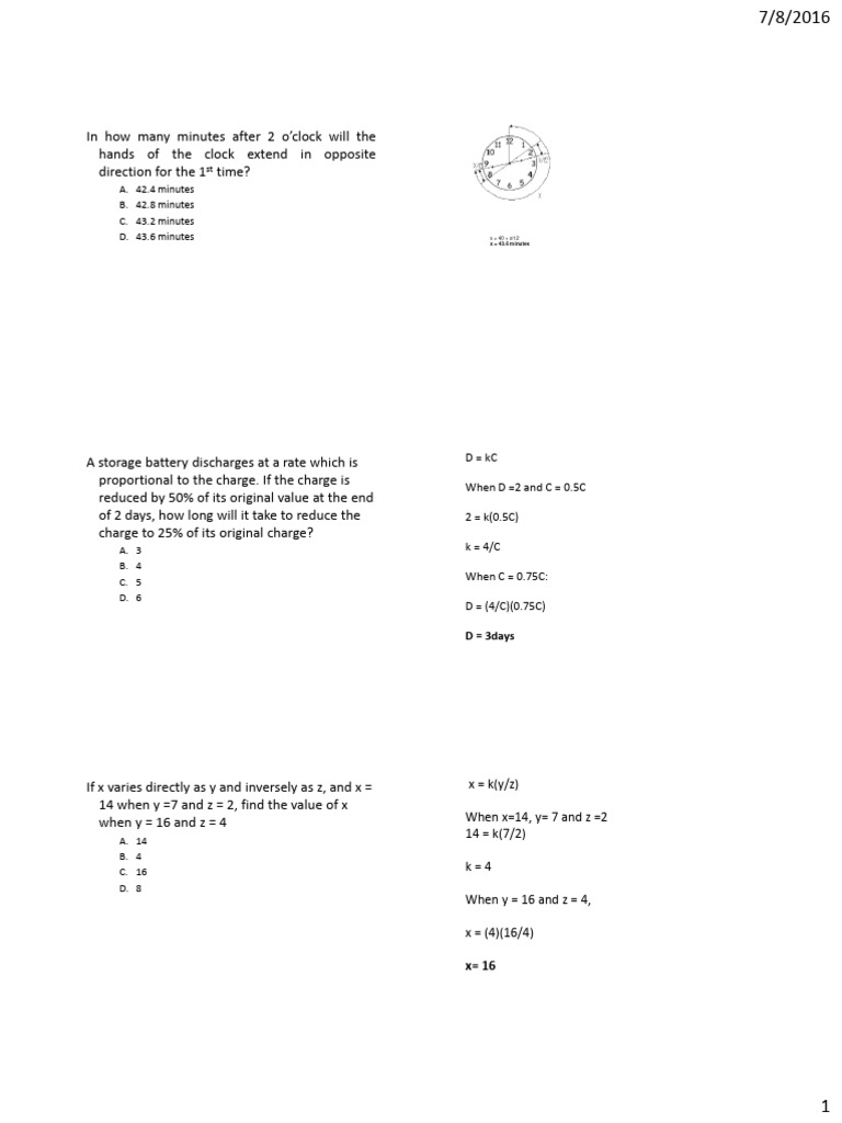 01 Solution - MathIEReview2016 | PDF | Area | Elementary Geometry