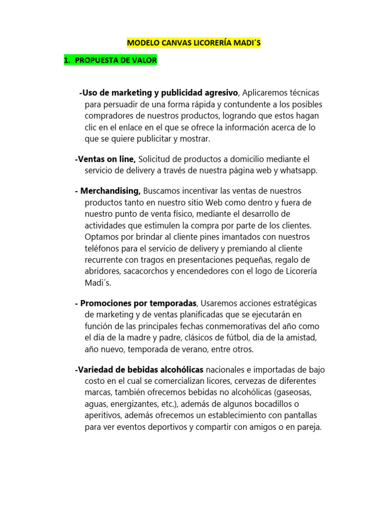 Modelo Canvas | PDF | Entrega (Comercio) | Marketing
