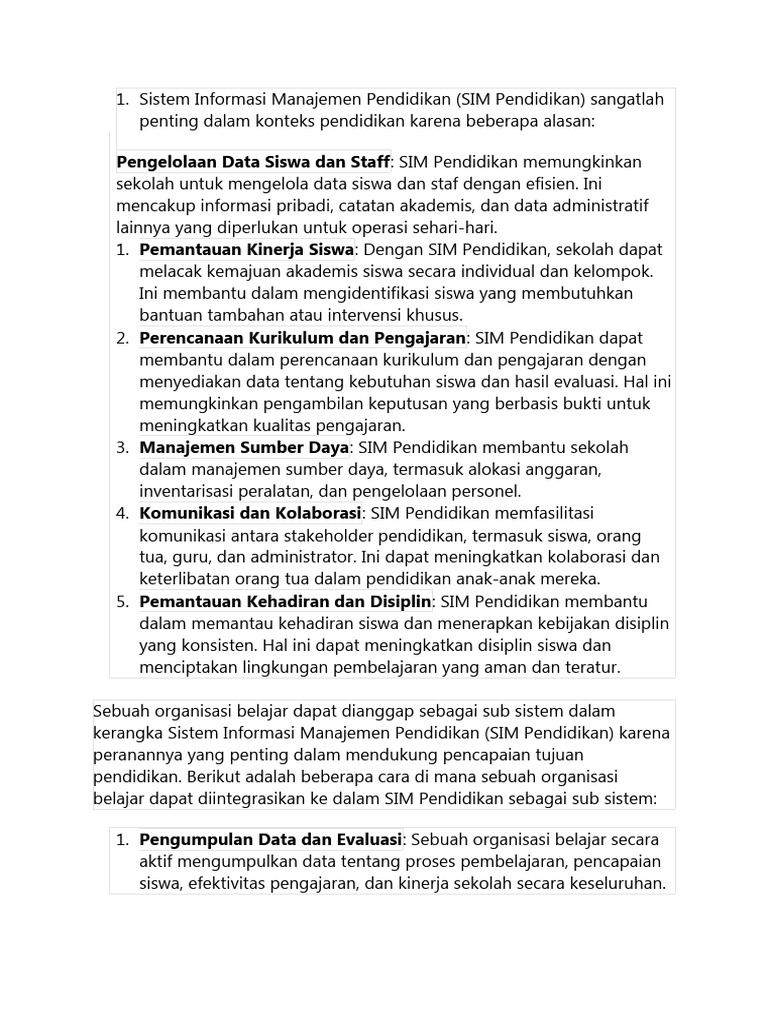 Sistem Informasi Manajemen Pendidikan | PDF