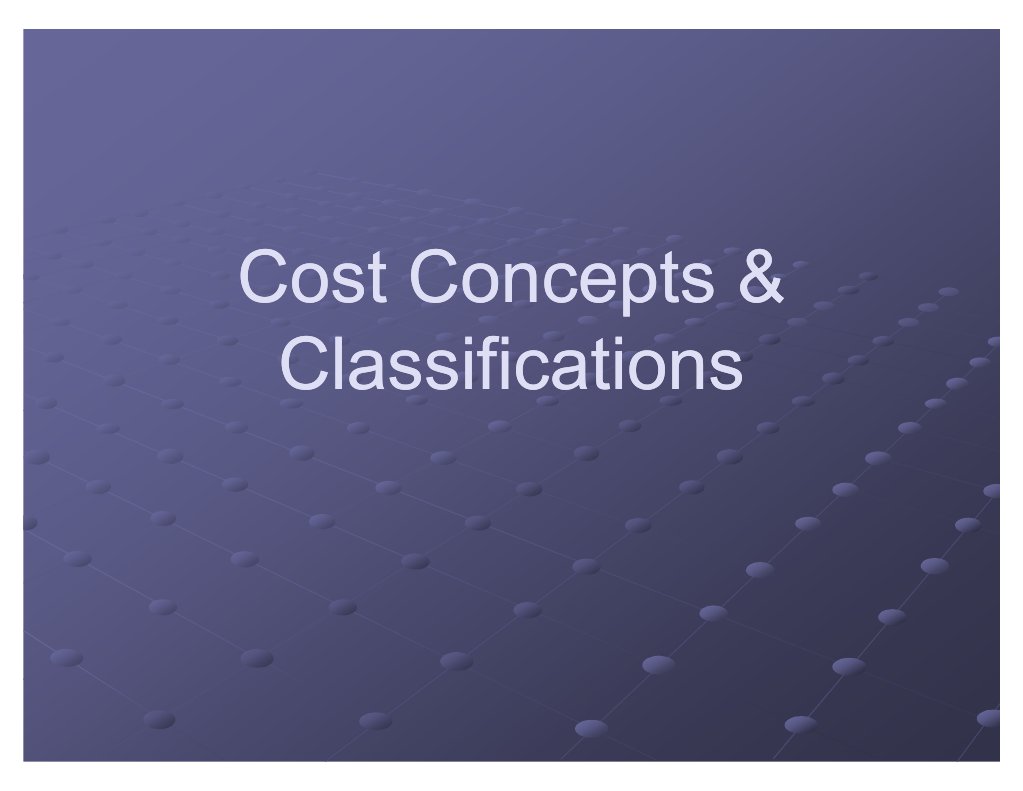 Cost Concepts | PDF