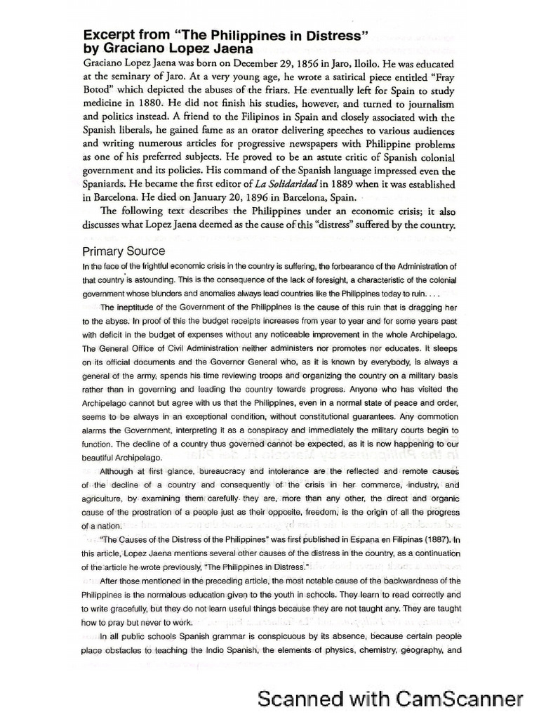 Excerpt From The Philippines in Distress | PDF