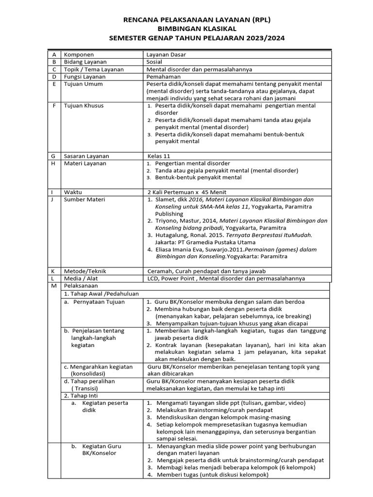 RPL Mental Disorder | PDF | Karier & Perkembangan | Pengembangan Diri