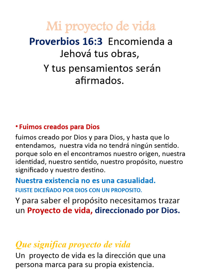 Mi Proyecto de Vida | PDF | Dios