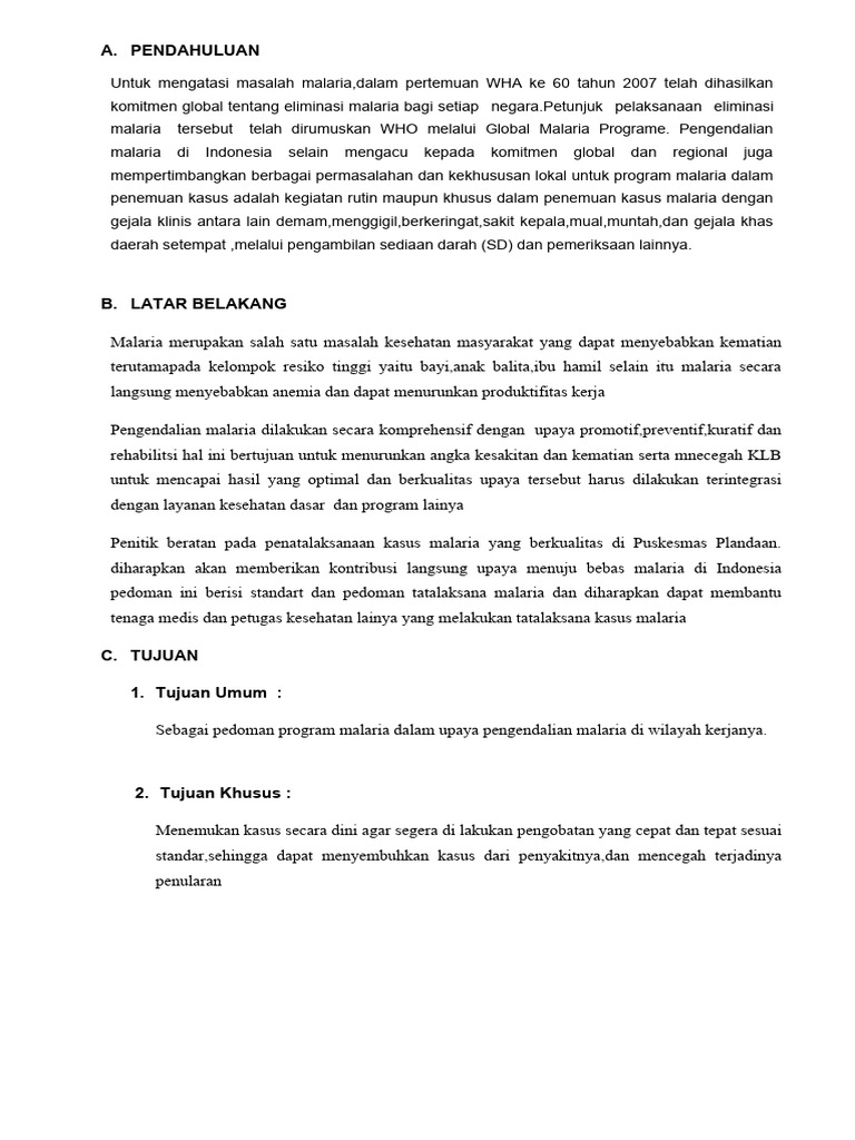 KAK Program Malaria 2023 | PDF