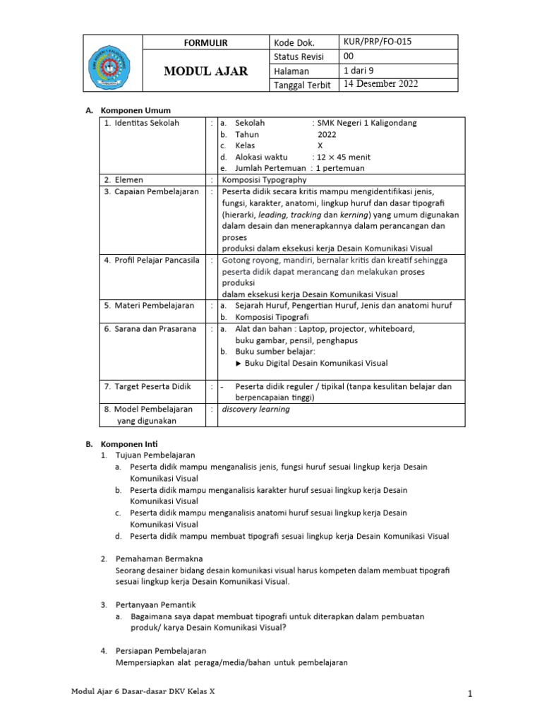 Modul Dasar-Dasar Kejuruan | PDF | Seni