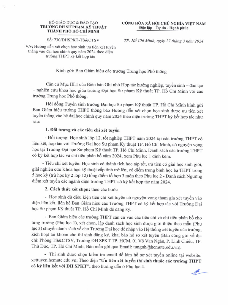 730 Cvdi Huong Dan Xet Chon Hoc Sinh Uu Tien Xet Tuyen Thang Vao Dai Hoc Chinh Quy 2024 Theo ...