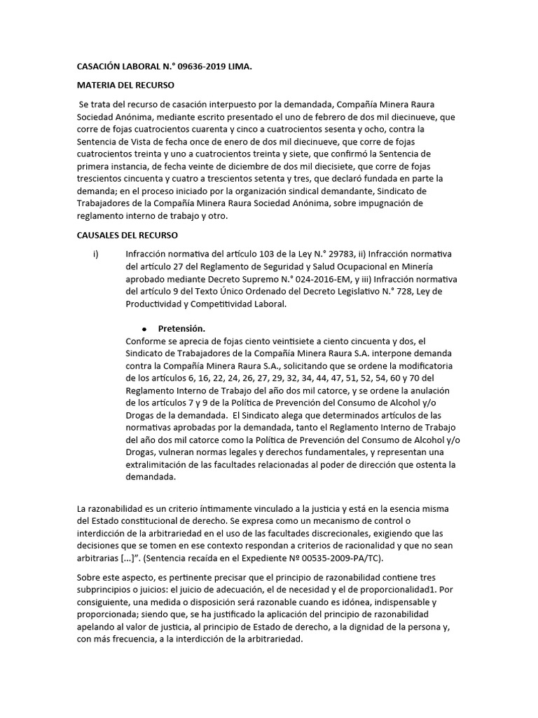 Casación Laboral. | PDF | Derecho laboral | Justicia
