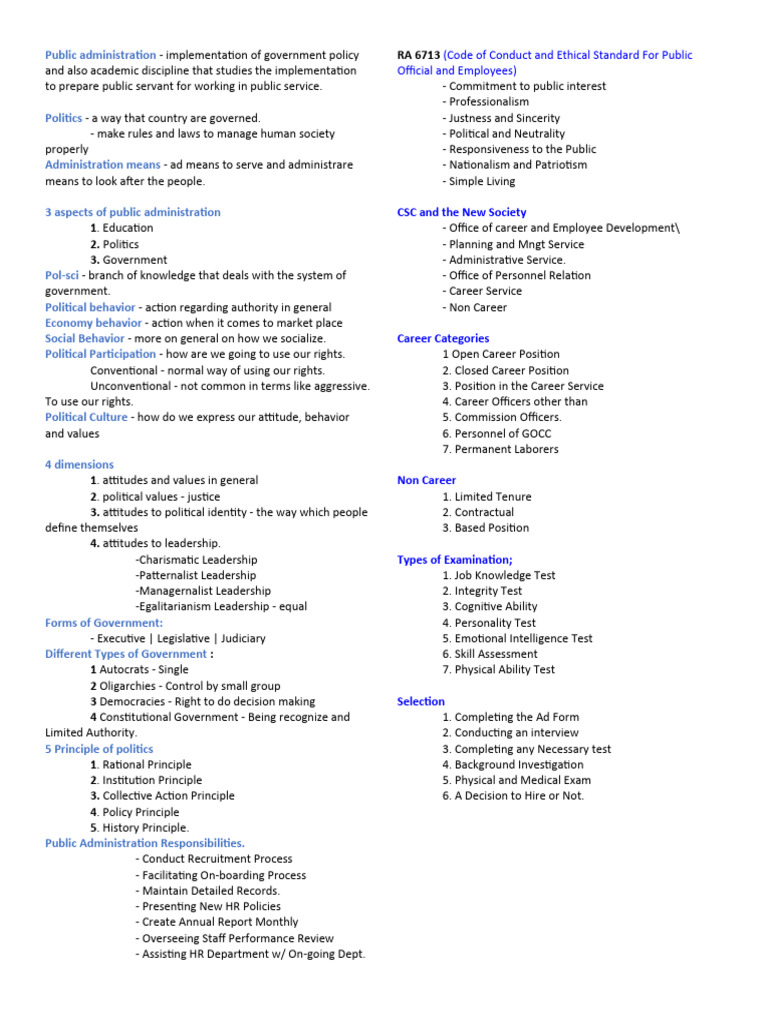 Public Administration and Governance Overview | PDF | Leadership | Rights