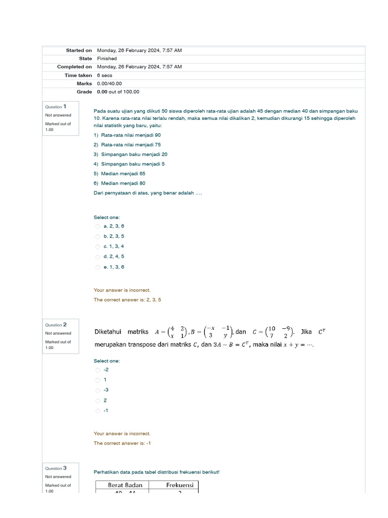 Simulasi Aas Matdas Kelas Xii | PDF
