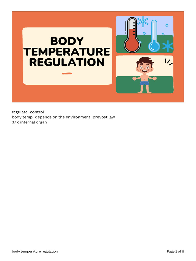 Body Temperature Regulation Mechanisms | PDF | Thermoregulation ...