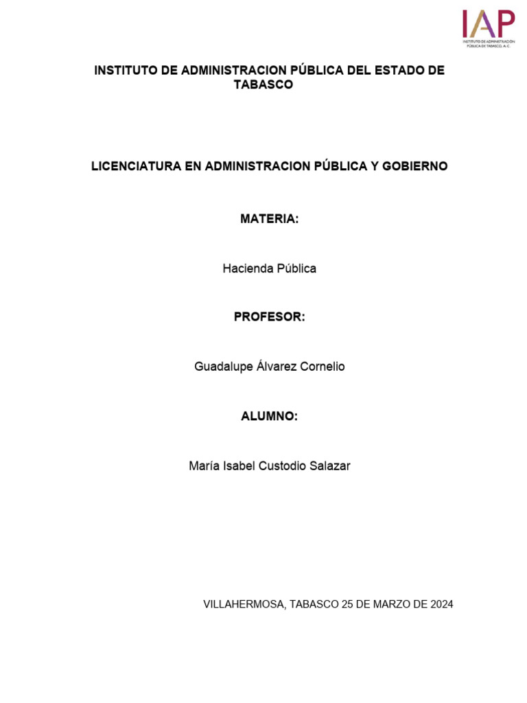 Custodio Salazar Maria Isabel - ACT 2 | PDF | Presupuesto | La política ...