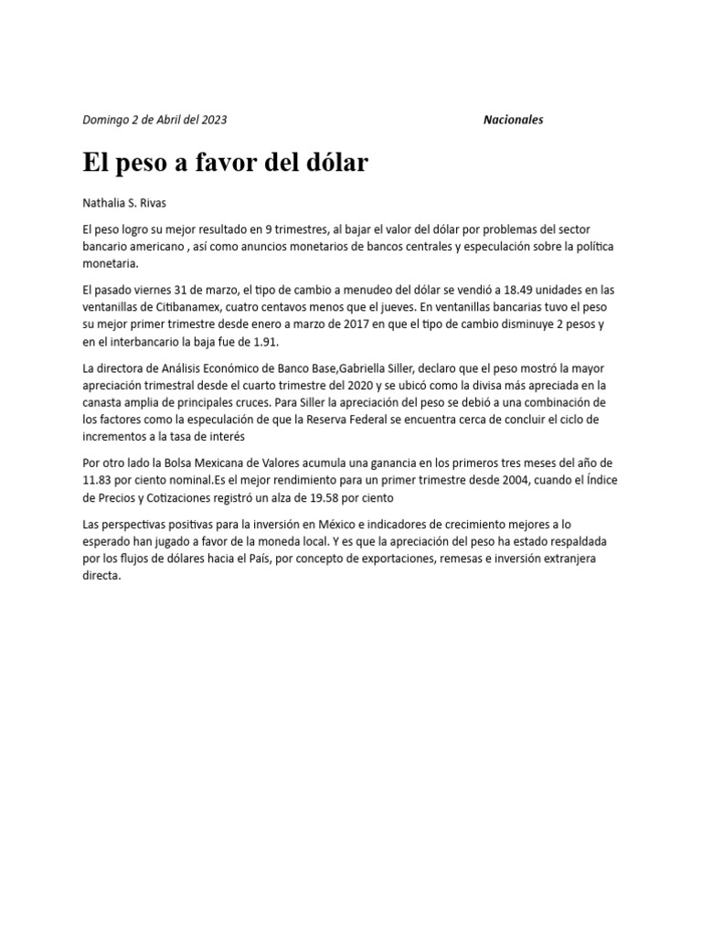 Nota Periodistica Nacional | PDF