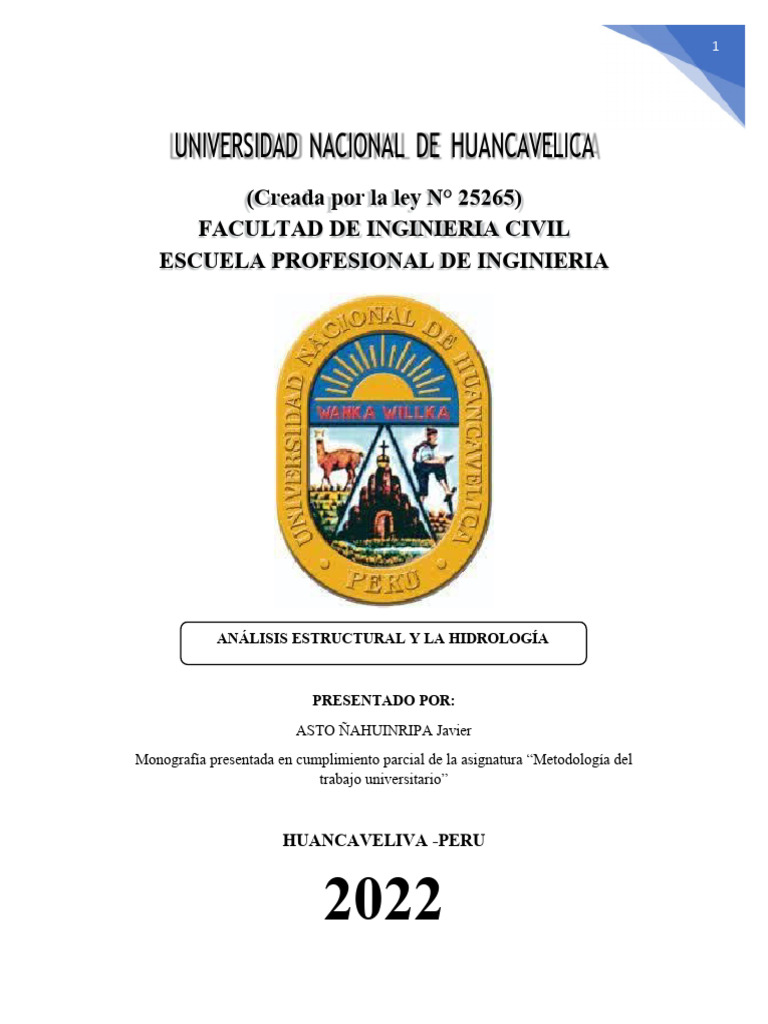 Segundo Trabajo de Ingenieria Civil-1 | PDF | Hidrología | Resistencia ... Segundo Trabajo de Ingenieria Civil-1 | PDF | Hidrología | Resistencia ...