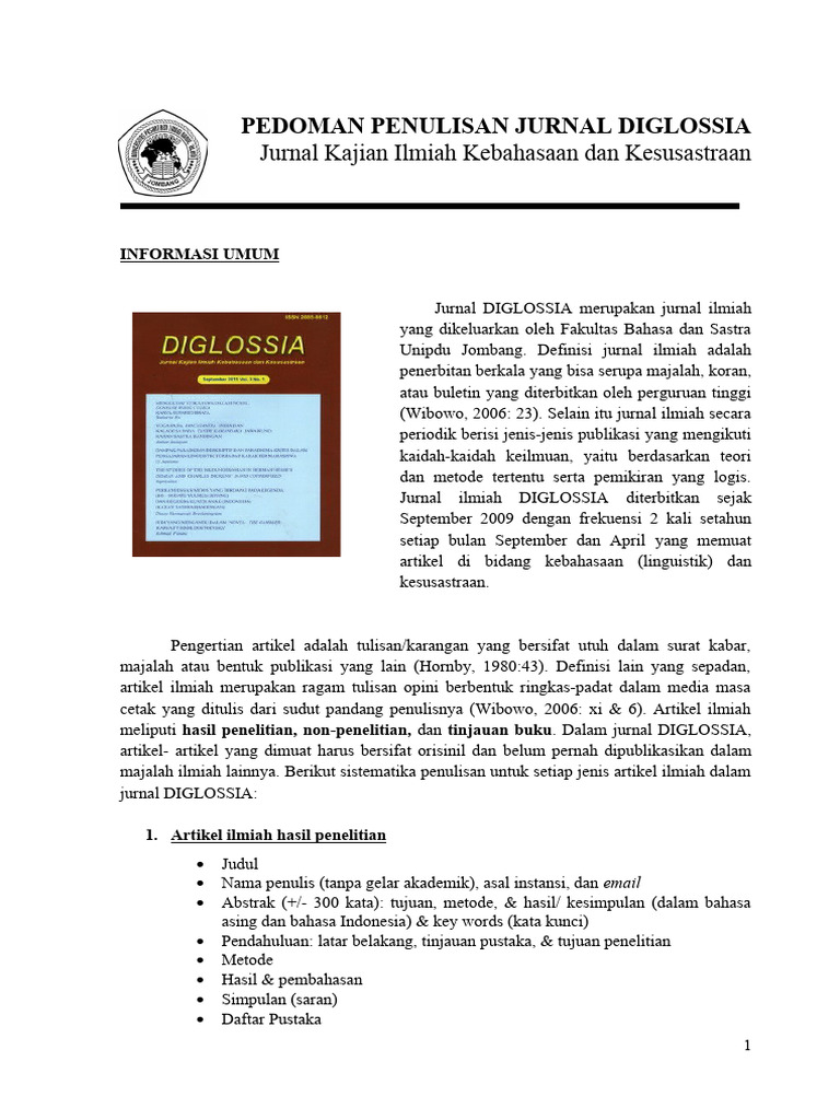 Template Jurnal Diglossia | PDF