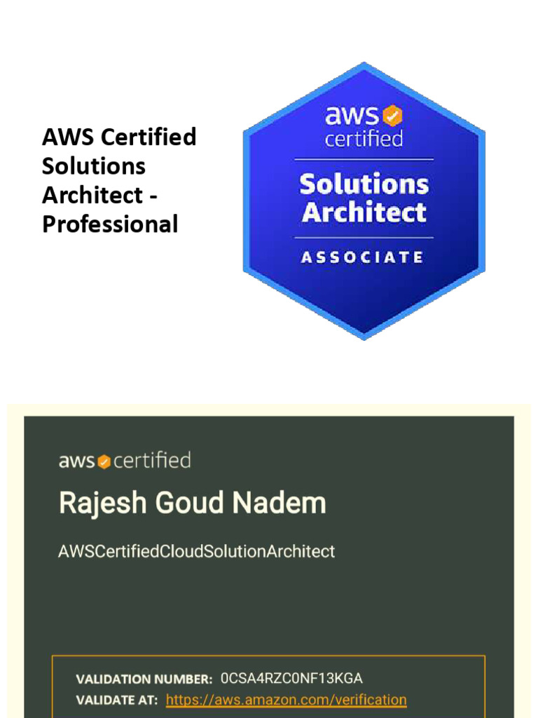 AWS Cloud Solution Architecture Certification | PDF