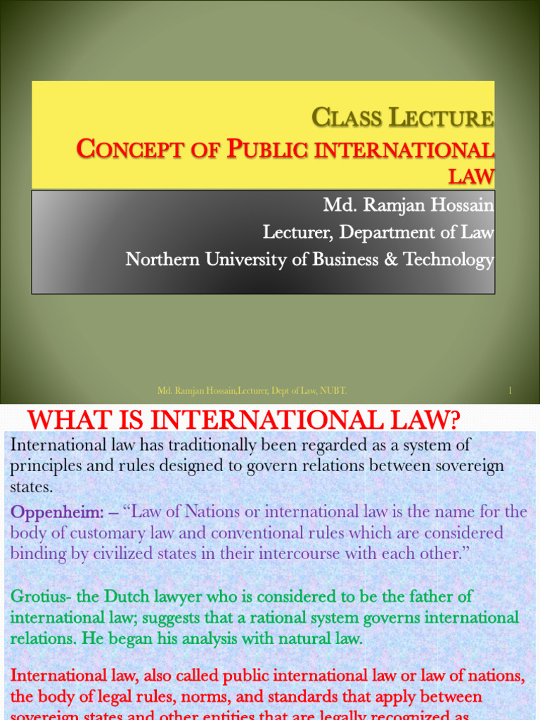 Lecture 1 4 Concept of PIL | PDF | International Law | Treaty