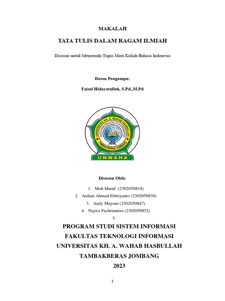 Tata Tulis Dalam Ragam Ilmiah | PDF