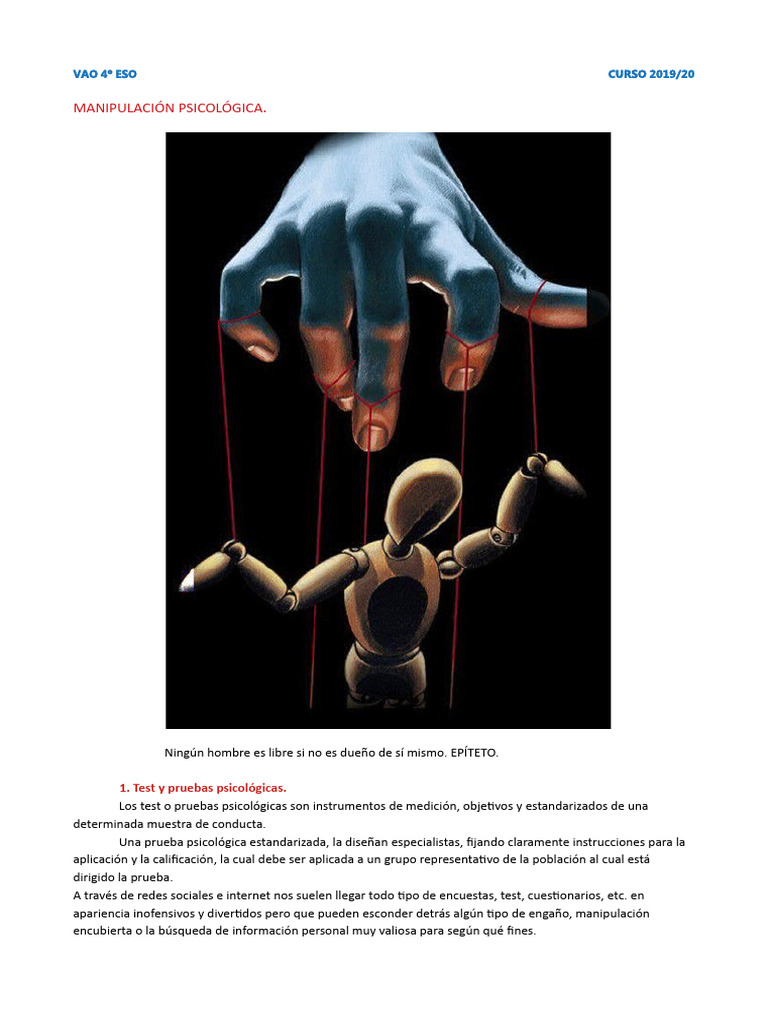 Sa Manipulacion Actividades 1 | PDF | Sicología | Ciencias del ...