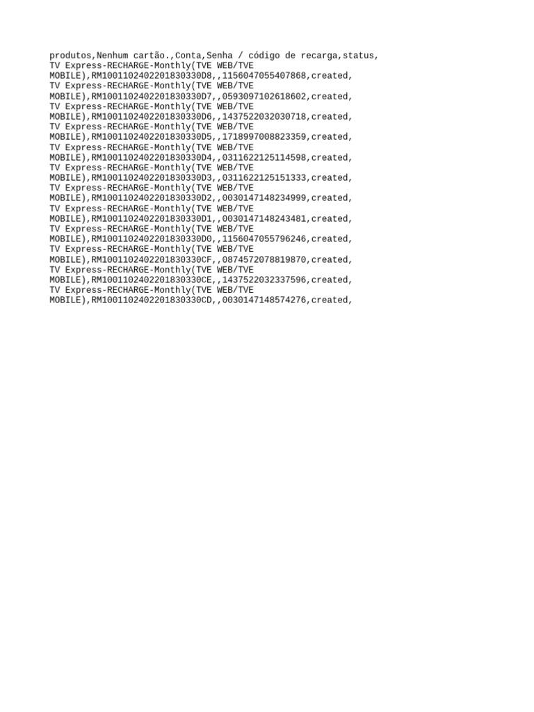 TVE Mobile Recharge Status List | PDF | Finance & Money Management ...