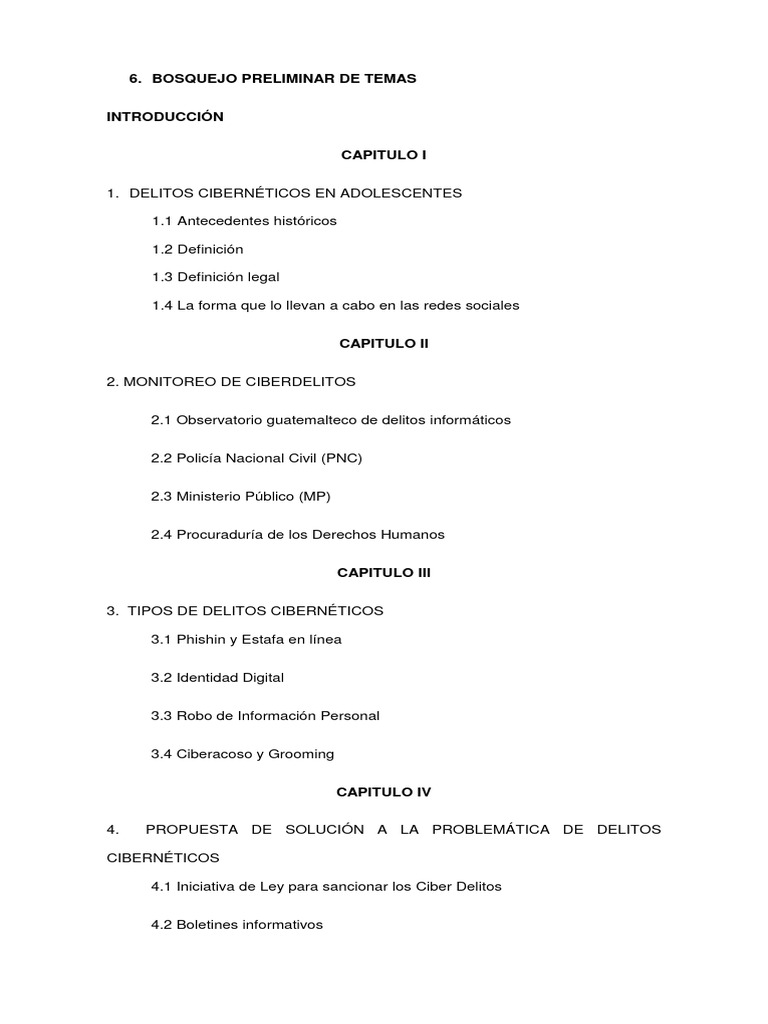 Bosquejo Preliminar de Temas | PDF | Ciencias sociales