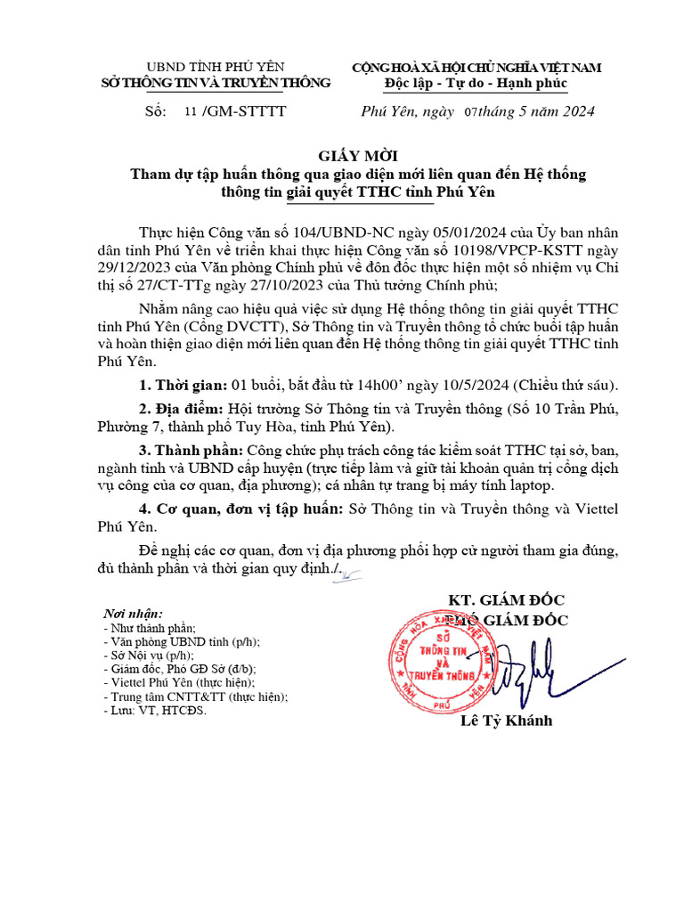 Giay Moi Tap Huan Lien Quan Den Giao Dien Moi Cong DVCTT - Signed ...