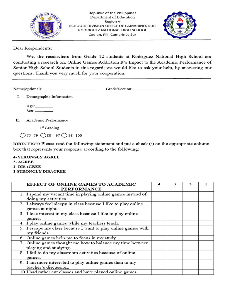 PR2 - Group 4 Questionnaire | PDF