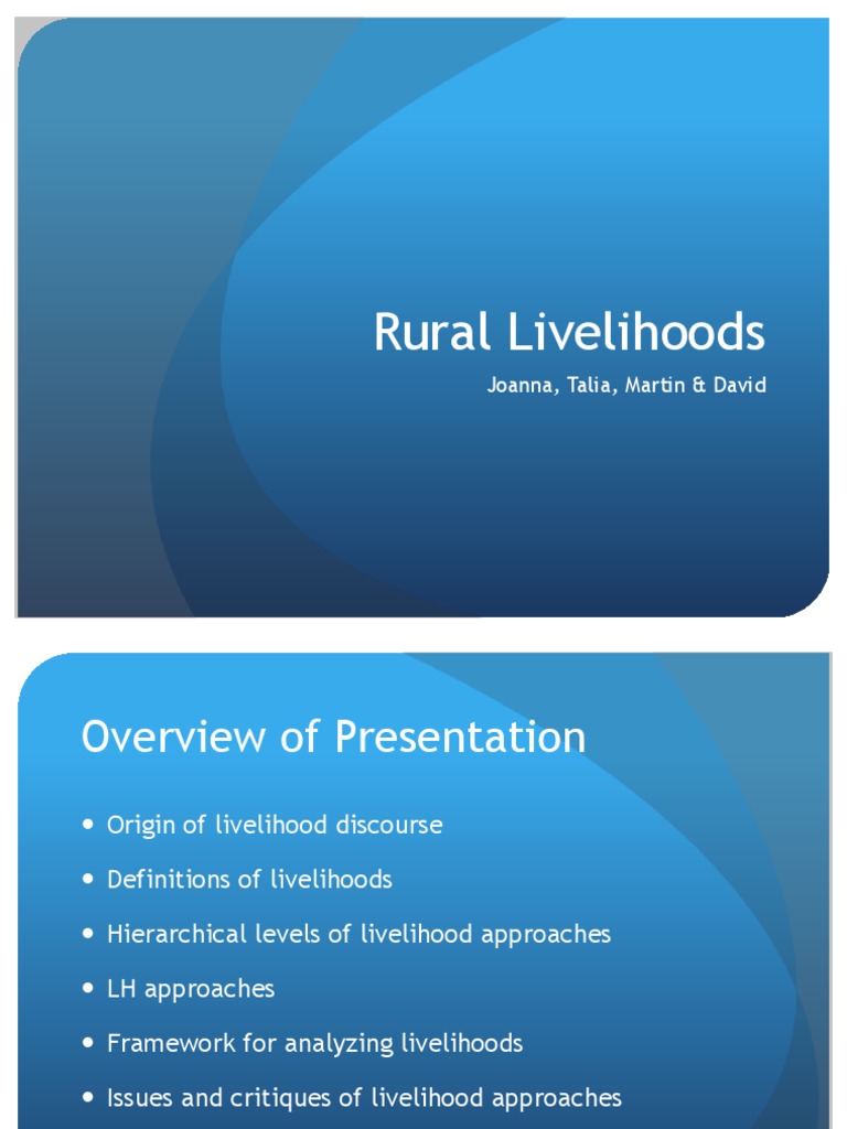 Livelihood Presentation AED 16 Nov | PDF | Sustainability | Poverty ...