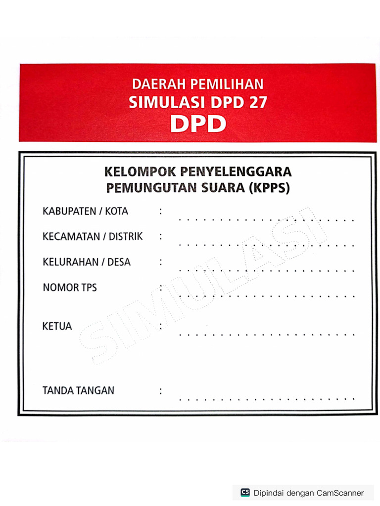 Spesimen Surat Suara | PDF