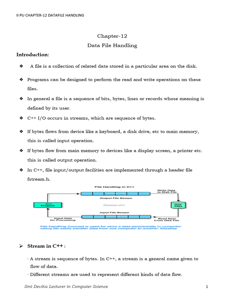 Data File Handling | PDF | Computer File | Input/Output Data File Handling | PDF | Computer File | Input/Output