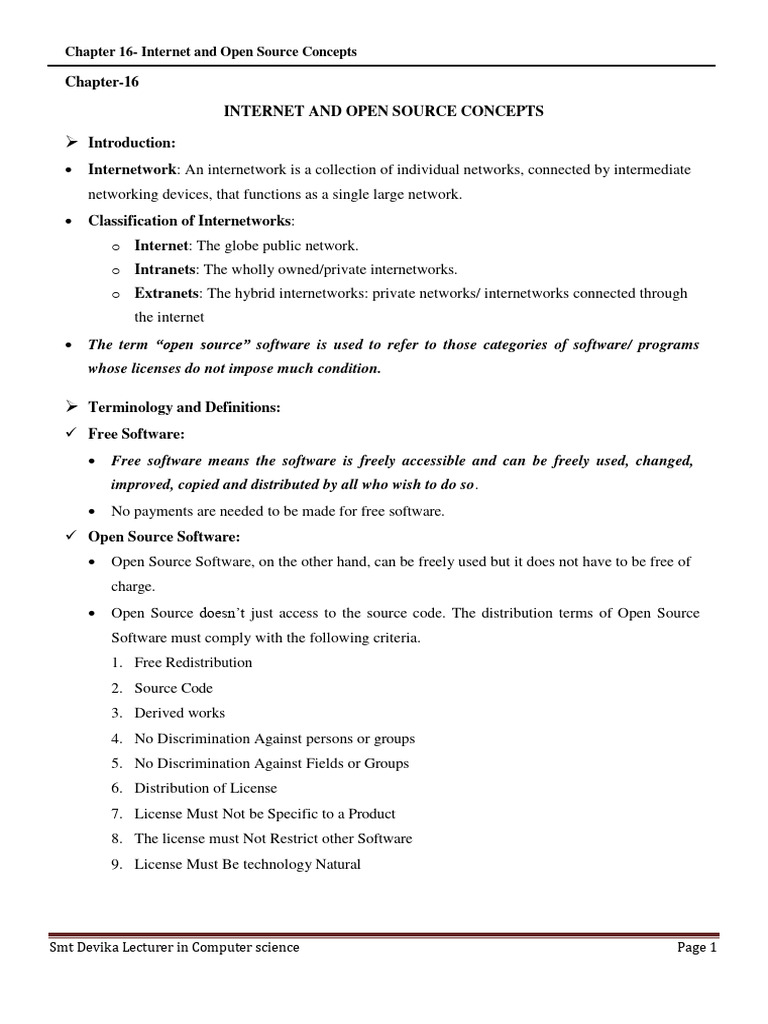Internet and Open Source Concepts Overview | PDF | World Wide Web ...