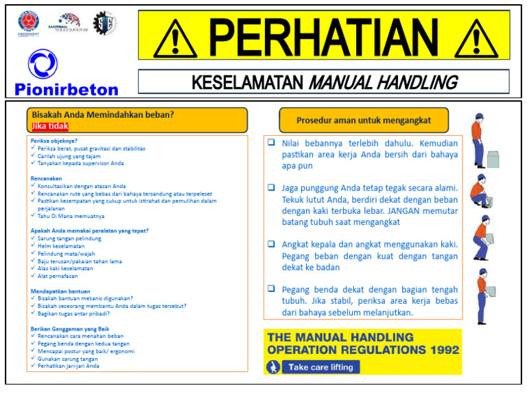 Safety Sign Manual Handling | PDF