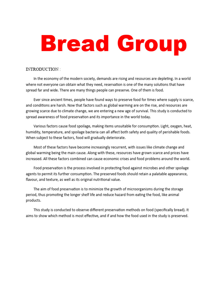Science 10 Bread Group | PDF | Food Preservation | Decomposition