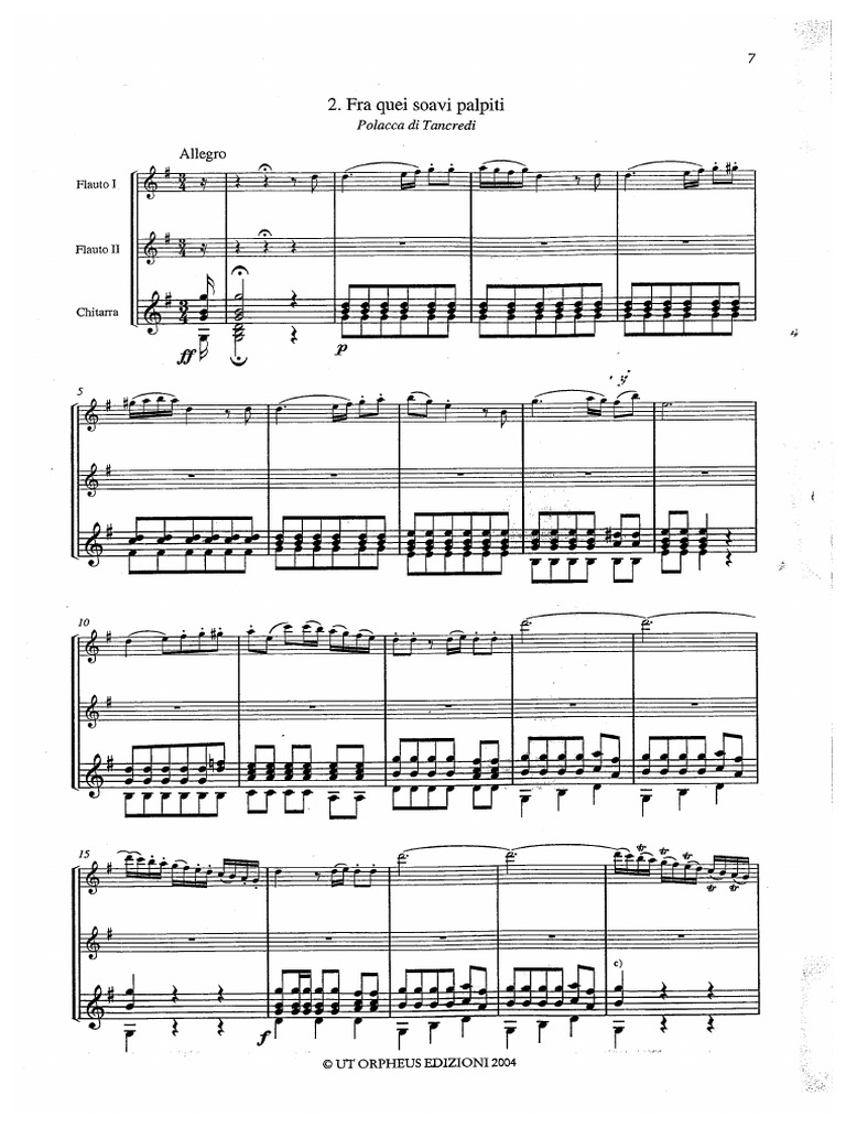 Rossini Tancredi Fra Quei Soavi Palpiti | PDF