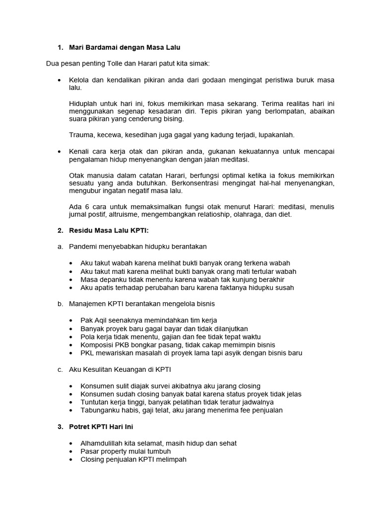 Bangkit Dari Bardamai Dengan Masalah Masa Lalu | PDF