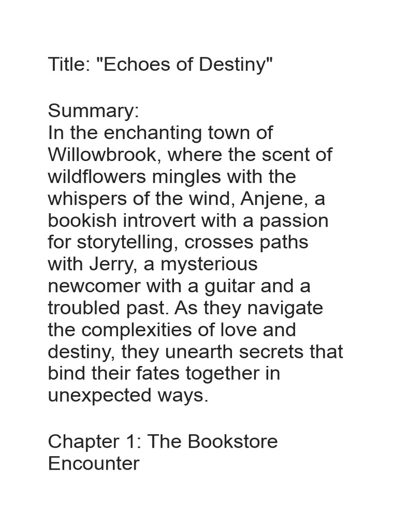 "Echoes of Destiny: A Love Story" | PDF
