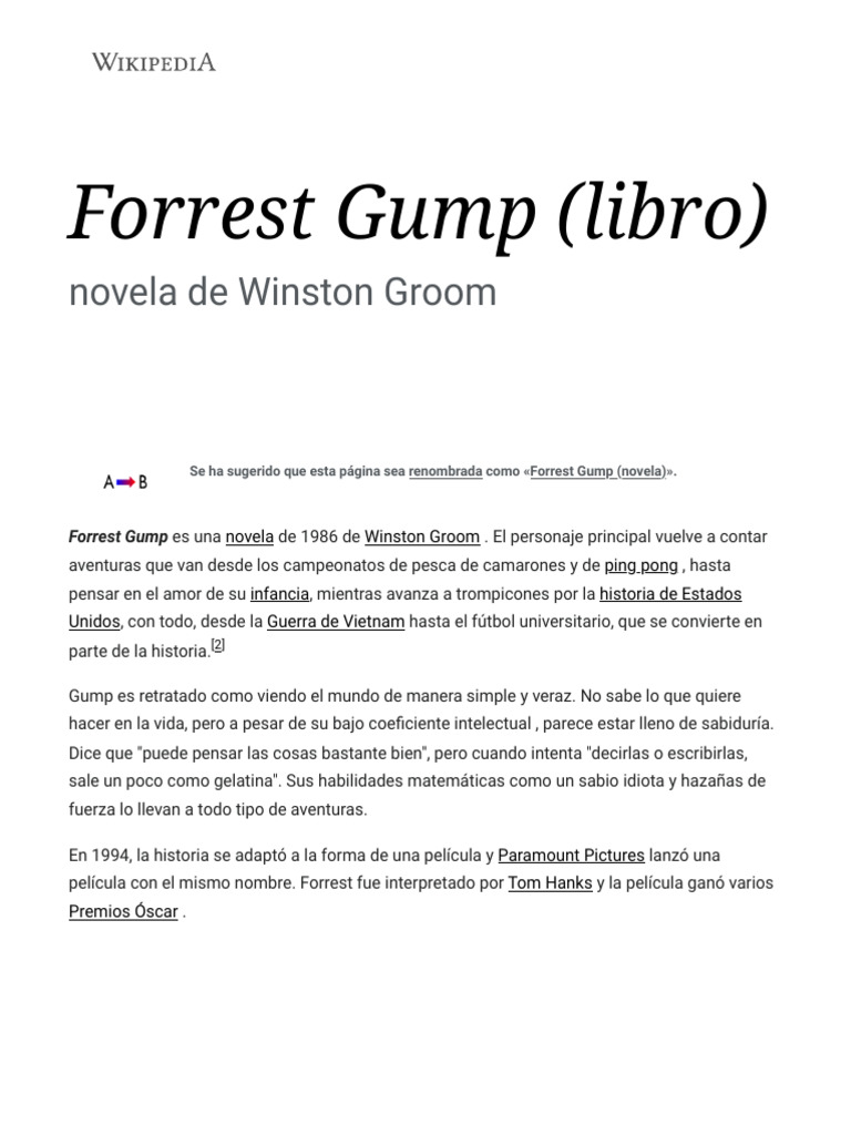 Forrest Gump (Libro) | PDF