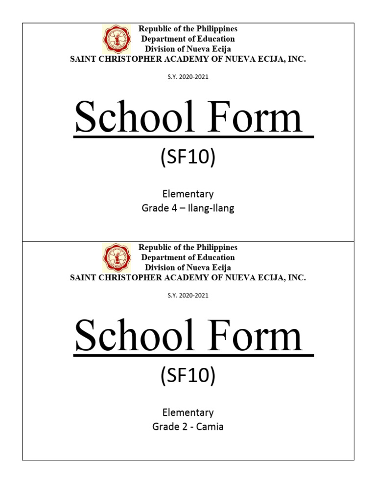 School Form Cover | PDF