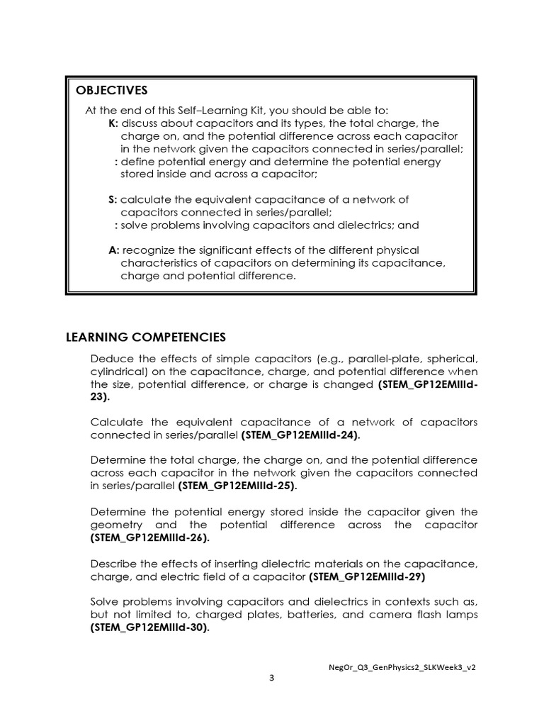 GENERAL PHYSICS 2 - Q3 - Capacitance and Dielectrics | PDF | Capacitor | Capacitance
