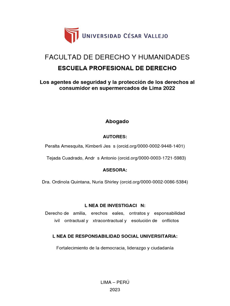 Peralta AKJ Tejada CAA SD | PDF | Los consumidores | Protección al Consumidor