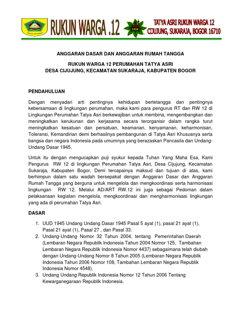 Ad - Art RT-RW 12 | PDF | Gaya Hidup